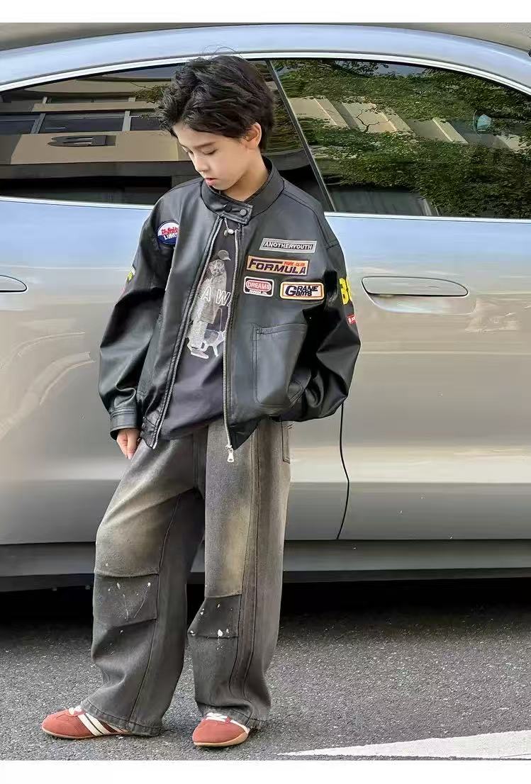 2025秋新作 子供服 キッズ PU ジャケット 男女兼用 120cm～170cm DC | 卸売・ 問屋・仕入れの専門サイト【NETSEA】