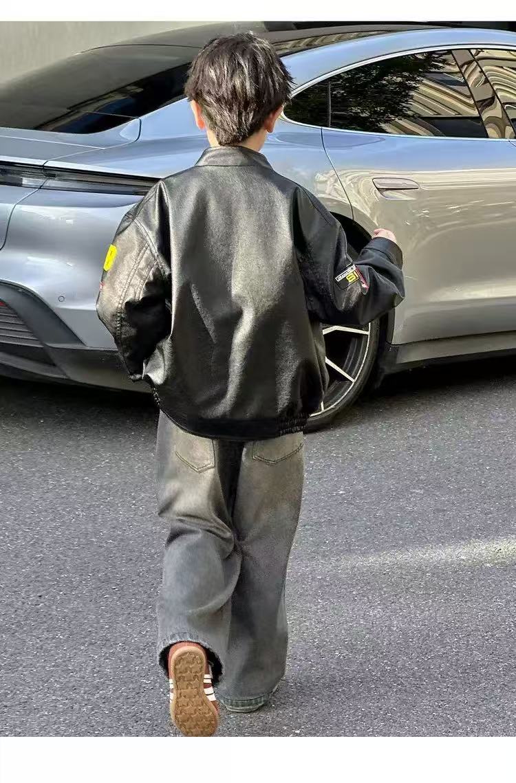 2025秋新作 子供服 キッズ PU ジャケット 男女兼用 120cm～170cm DC | 卸売・ 問屋・仕入れの専門サイト【NETSEA】