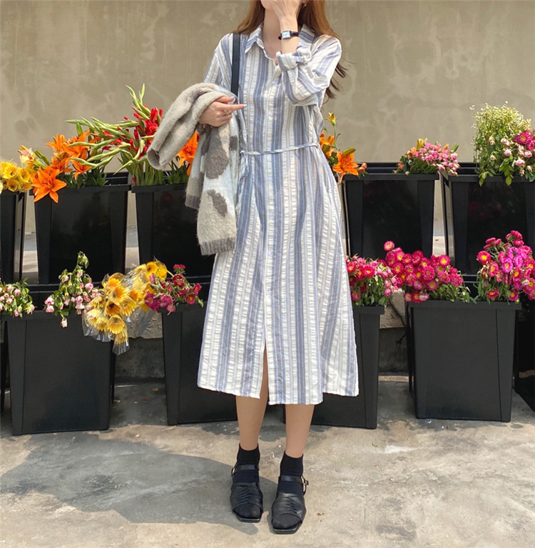 今年も大活躍な優秀アイテム ロングセクション シャツ ワンピース エレガント 秋 ニュースタイル 気質 Mary dodo_韓国ファッション ...