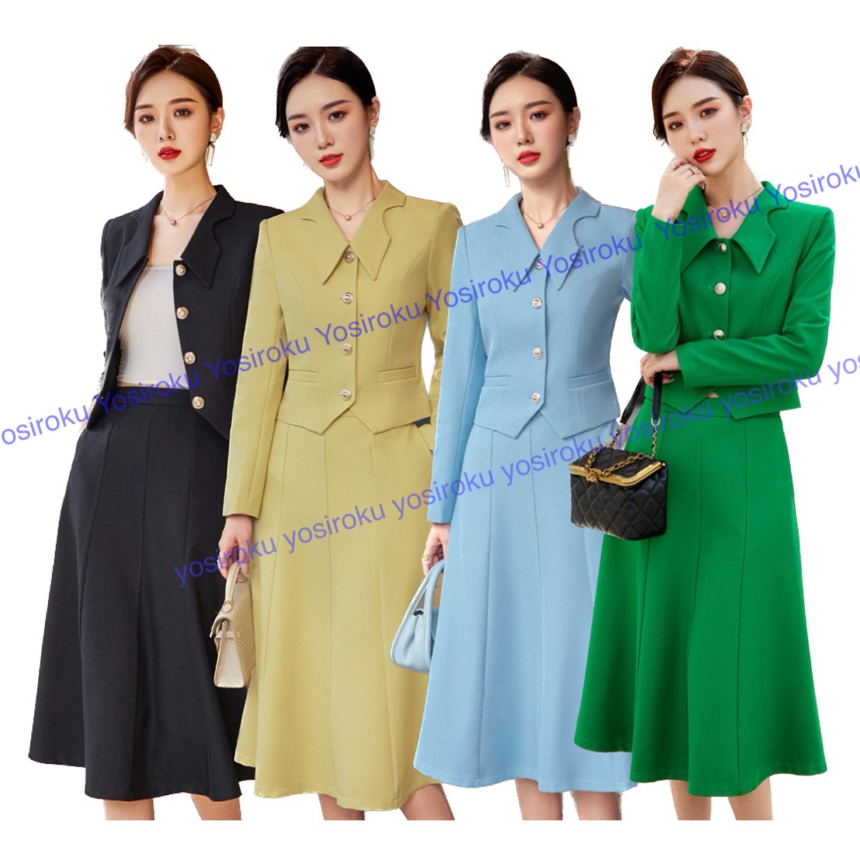 全4色★S～6L★しっかり素材感 OL 通勤 オフィス パーティー上品感 ジャケット ロングスカート2set | 卸売・ 問屋・仕入れの専門サイト【NETSEA】