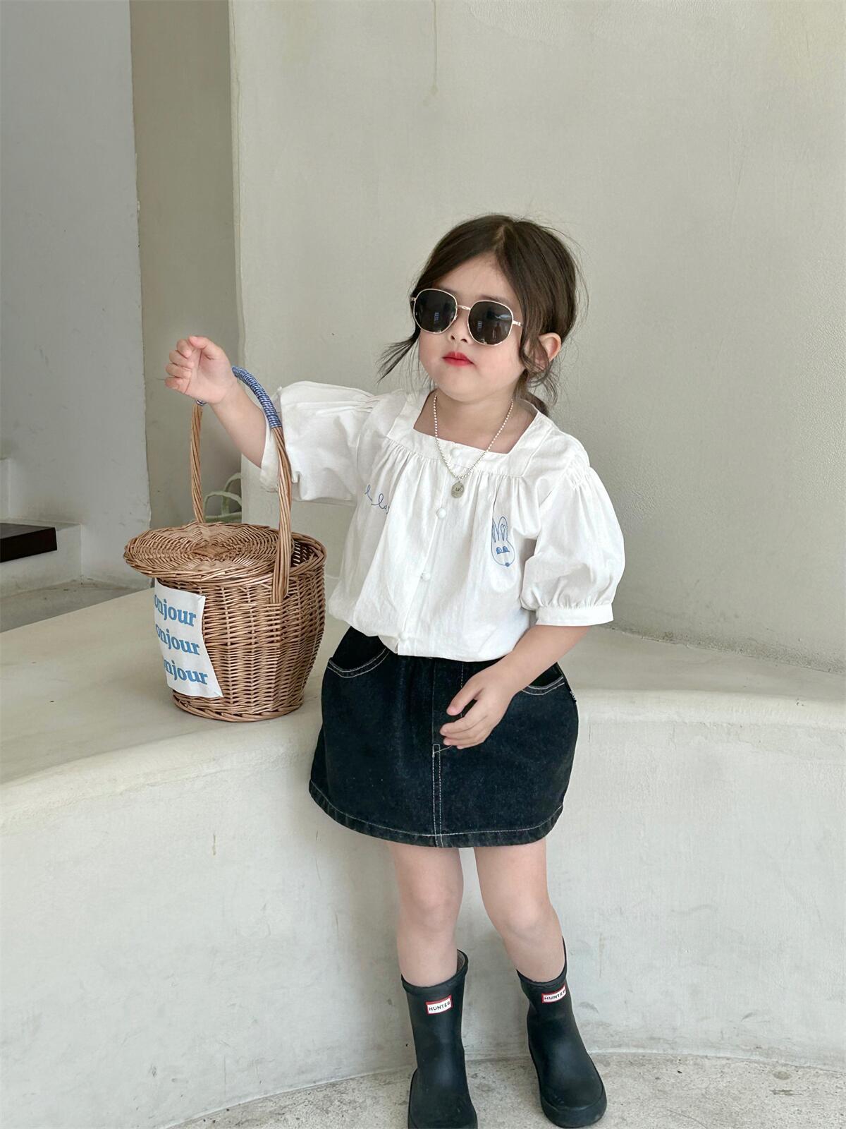 2023年夏新作★子供服★女の子 トップス パフスリーブシャツ+スカート★80-130cm Lateru_Baby 問屋・仕入れ・卸・卸売の専門【仕入れならNETSEA】