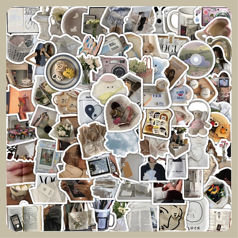 ins 100枚入 ステッカー 手帳シール かわいい 手帳素材 防水ステッカー ステッカーパック 個人事業主 莓みるく | 卸売・ 問屋 ...