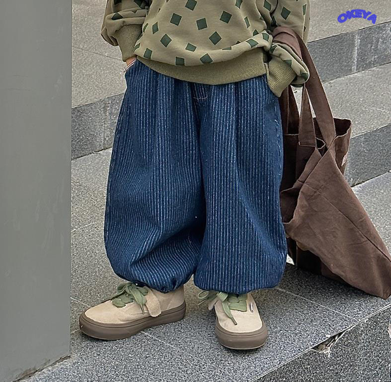 2023年秋新登場 子供服 ボトムス ロングパンツ ユニセックス ズボン ストライプ 90#-150# 個人事業主 OKEYA 問屋・仕入れ・卸・卸売の専門【仕入れならNETSEA】