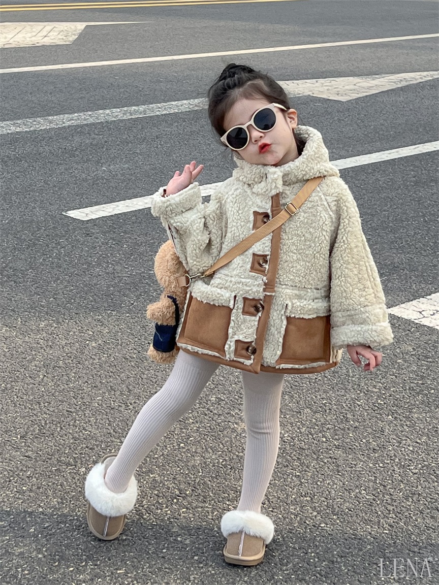 2023秋冬新作 韓国風子供服 キッズ服 ショートコート アウター 厚手 90-140cm LENA 問屋・仕入れ・卸・卸売の専門【仕入れならNETSEA】