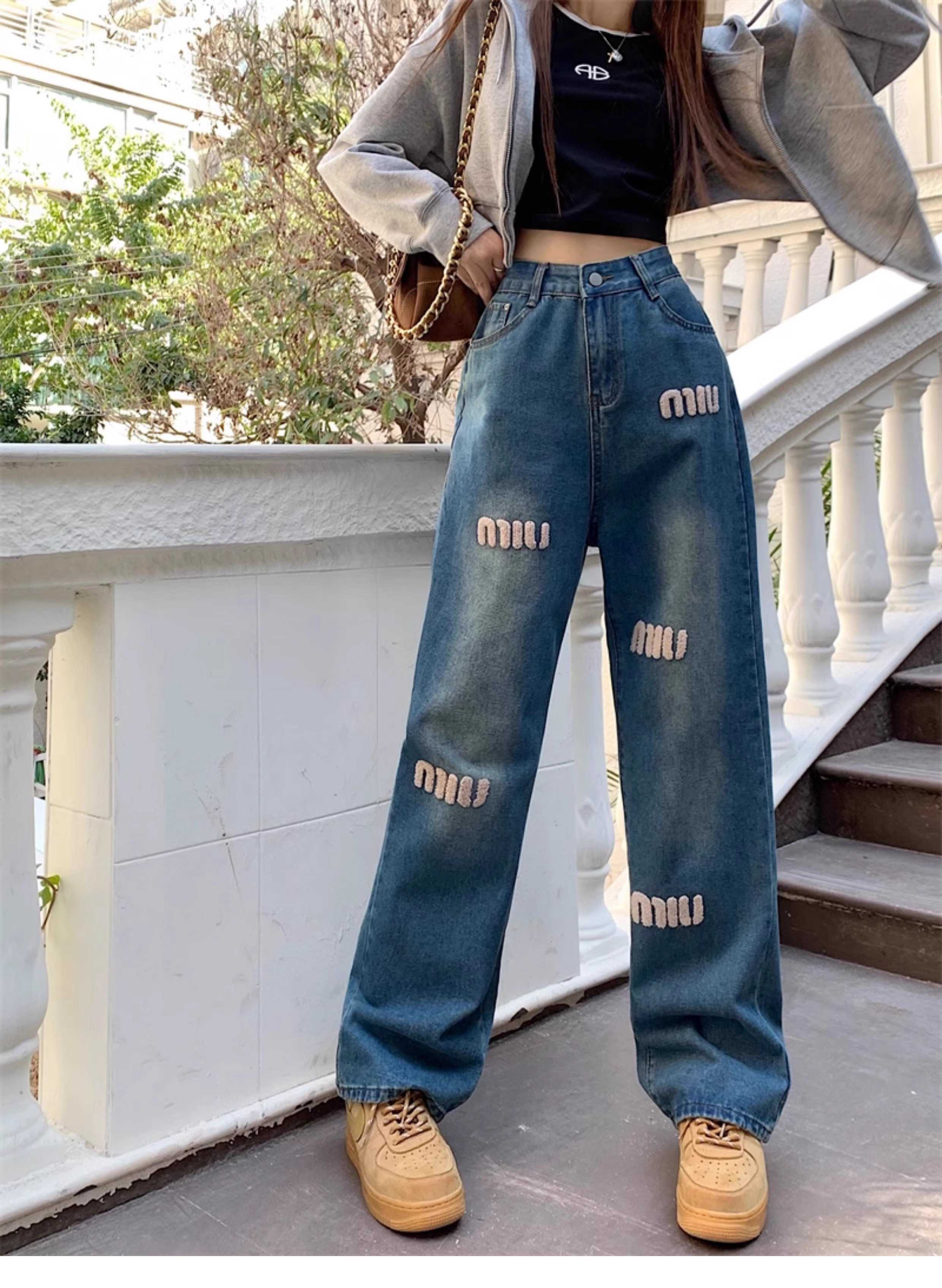 【予約222449】大きいサイズ春夏 韓国 カレッジ風 刺繍 デニムパンツ M L LL 3L 4L 5L | 卸売・ 問屋・仕入れの専門サイト【NETSEA】