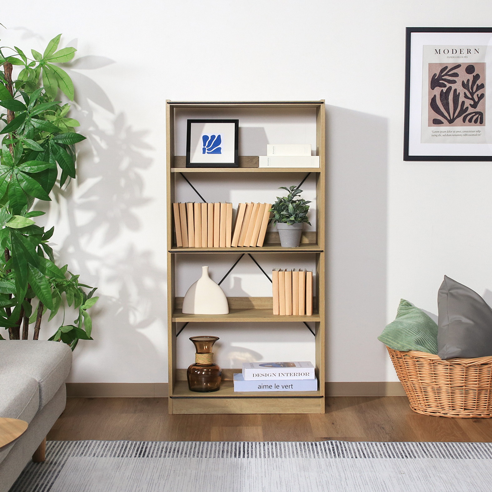 EZBOオープンラック4段 オークナチュラル | 卸売・ 問屋・仕入れの専門サイト【NETSEA】