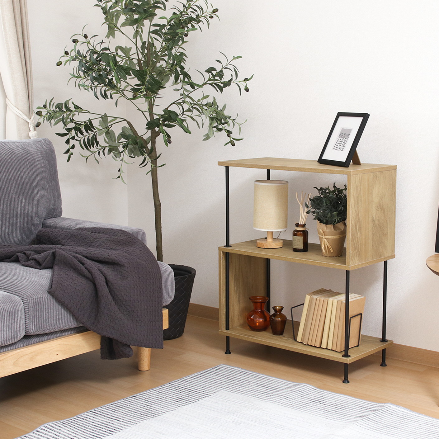 EZBOツイストロックS型ディスプレイラック3段 オークナチュラル | 卸売・ 問屋・仕入れの専門サイト【NETSEA】