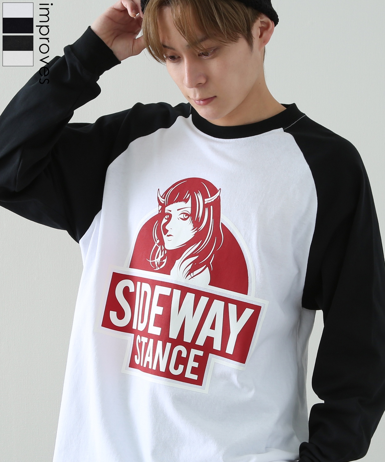 【SIDEWAYSTANCE】ガール長袖ラグランTシャツ 株式会社 インプローブス 問屋・仕入れ・卸・卸売の専門【仕入れならNETSEA】