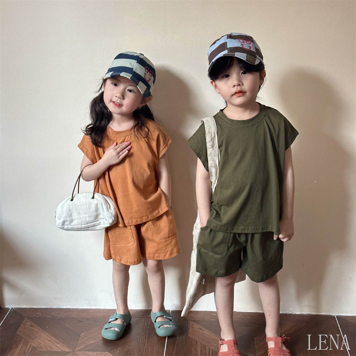 2024夏新作 ins 韓国風子供服 トップス + ズボン 2点セット カジュアル 2色 80-150cm LENA 問屋・仕入れ・卸・卸売の専門【仕入れならNETSEA】