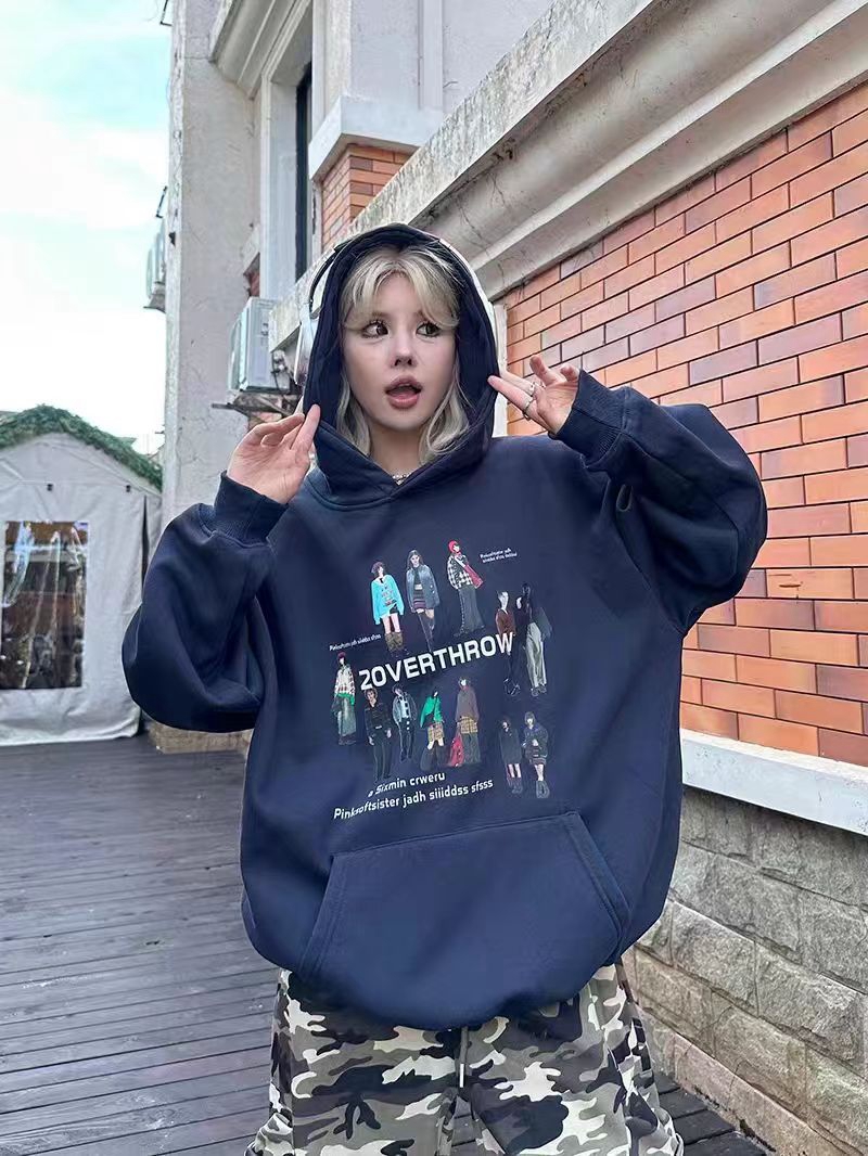 【予約224005】大きいサイズ秋冬新作 韓国風 レディース 女 長袖 プリント帽子付き パーカーLL-4L | 卸売・ 問屋・仕入れの専門 ...