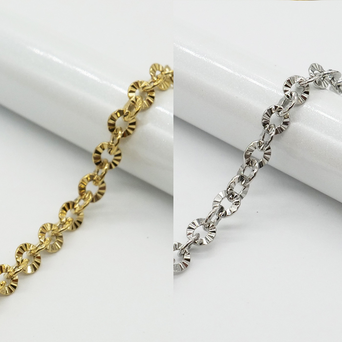 【切り売り/約1m】【#161 模様入りあずき 2.8mm幅】 サージカル ステンレス チェーン 金属アレルギー対応 | 卸売・ 問屋・仕入れの専門サイト【NETSEA】