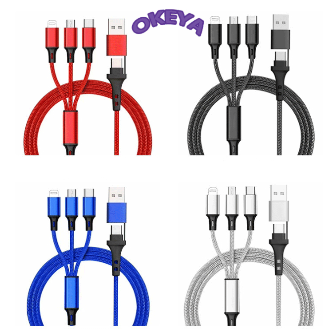 3in2充電ケーブル USBケーブル 2.8A 急速充電 Type C ケーブル Micro USB ライトニング互換 1.2M 4色展開 | 卸売・ 問屋・仕入れの専門サイト【NETSEA】