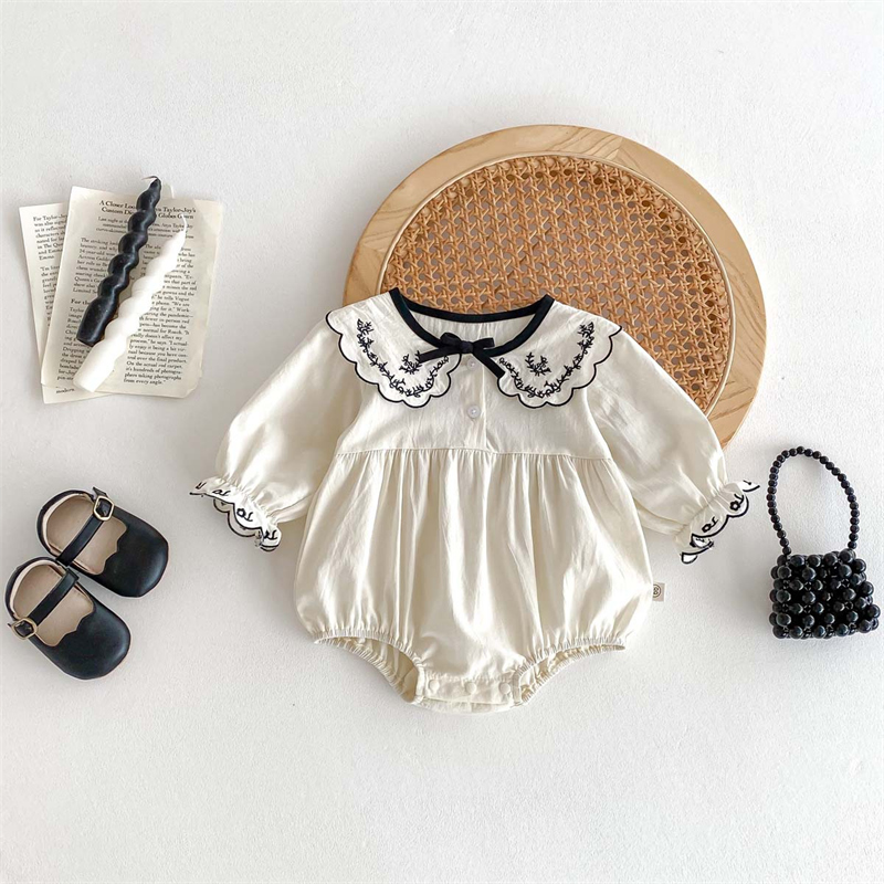 2025春新作 ベビー服 ピーターパン襟 長袖 ロンパース 刺繍 カバーオール 可愛い 子供服 おしゃれ ONE MORE | 卸売・ 問屋・仕入れの専門サイト【NETSEA】
