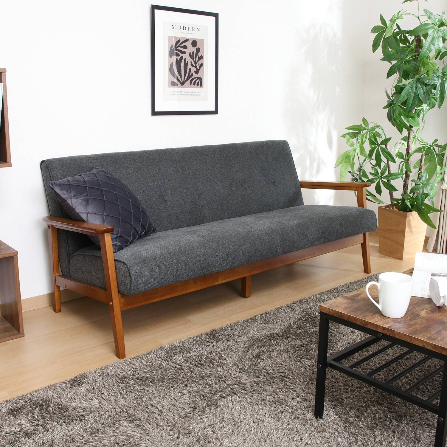 厚手ファブリックソファ ミート 3P GY | 卸売・ 問屋・仕入れの専門サイト【NETSEA】