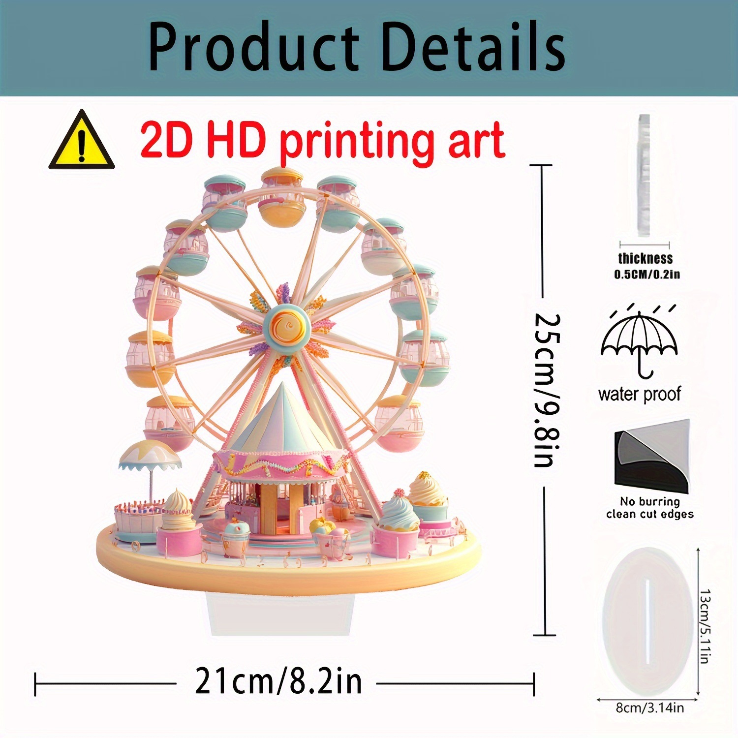 ピンク ロマンチック 観覧車 2D アクリル 置物 SCB089 21×25cm | 卸売・ 問屋・仕入れの専門サイト【NETSEA】