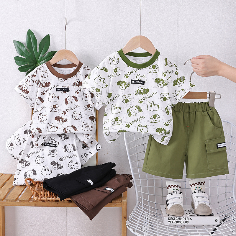 2025春夏子供服 シンプル ゆったり Tシャツ&ショートパンツ 2点セット 男女兼用 3色展開[80~120cm] | 卸売・ 問屋・仕入れの専門サイト【NETSEA】