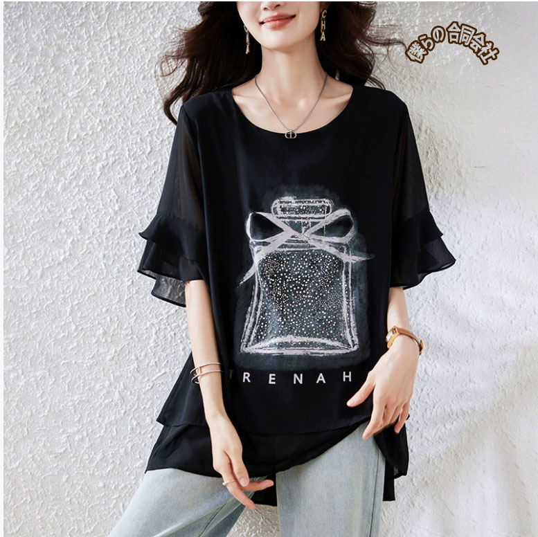 2025年INS夏新作 レディース服 トップス シャツ/ブラウス 韓国風 シフォン 可愛い L#-5XL# | 卸売・ 問屋・仕入れの専門サイト【NETSEA】
