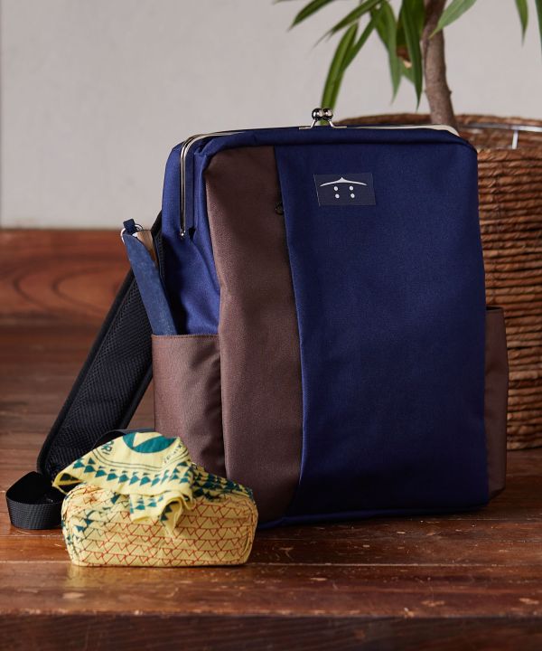 【モダンBAGシリーズ！おしゃれななシルエット！ウキヨキがま口リュック】NV BR | 卸売・ 問屋・仕入れの専門サイト【NETSEA】