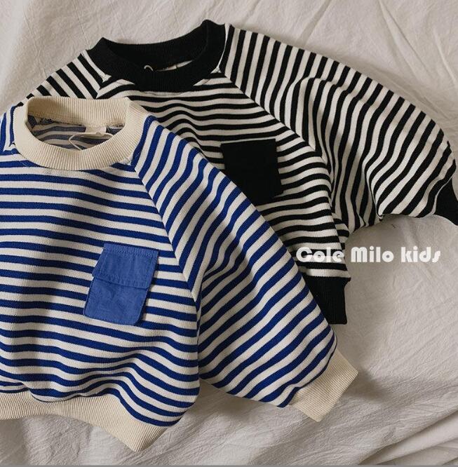 2023秋冬新入荷 子供服 トップス スウェット シャツ ストライプ 2色 80-120cm | 卸売・ 問屋・仕入れの専門サイト【NETSEA】