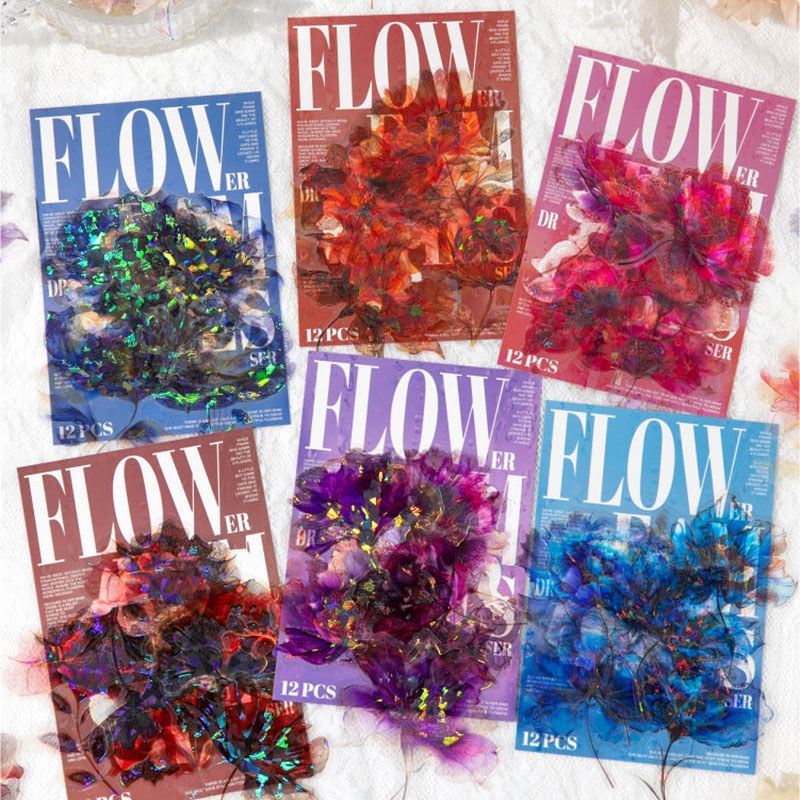 ステッカー PETシール 手帳素材 造景 花フラワー 12枚入 | 卸売・ 問屋・仕入れの専門サイト【NETSEA】