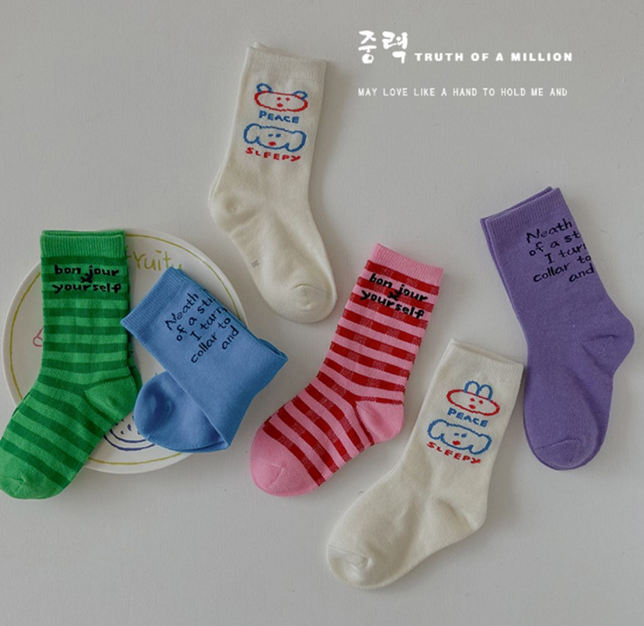 韓国ファッション 通気 ソックス ストッキング ins 英字 キッズ靴下 YEP! 問屋・仕入れ・卸・卸売の専門【仕入れならNETSEA】