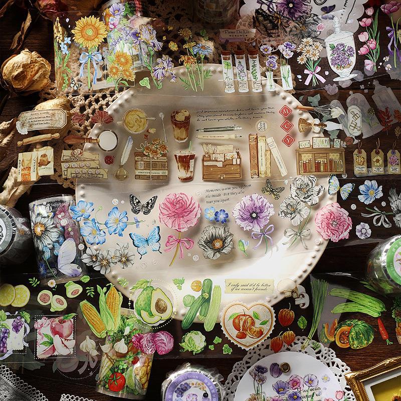 文具 PETシール貼紙 封口貼 手帳素材 マスキングテープ 食べ物パン珈琲 植物花葉蝶 野菜果物 6.5cm*3m BTD&ENGI 株式会社 | 卸売・ 問屋・仕入れの専門サイト【NETSEA】