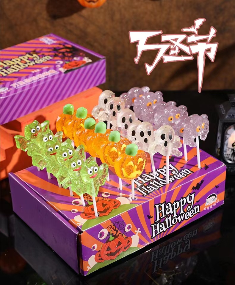 ロリポップ ハロウィン グミ お菓子 キャンディー カボチャ スパイダー 果物味【24本入り】 株式会社 SevenLy【NETSEA】問屋・卸売・卸・仕入れ専門