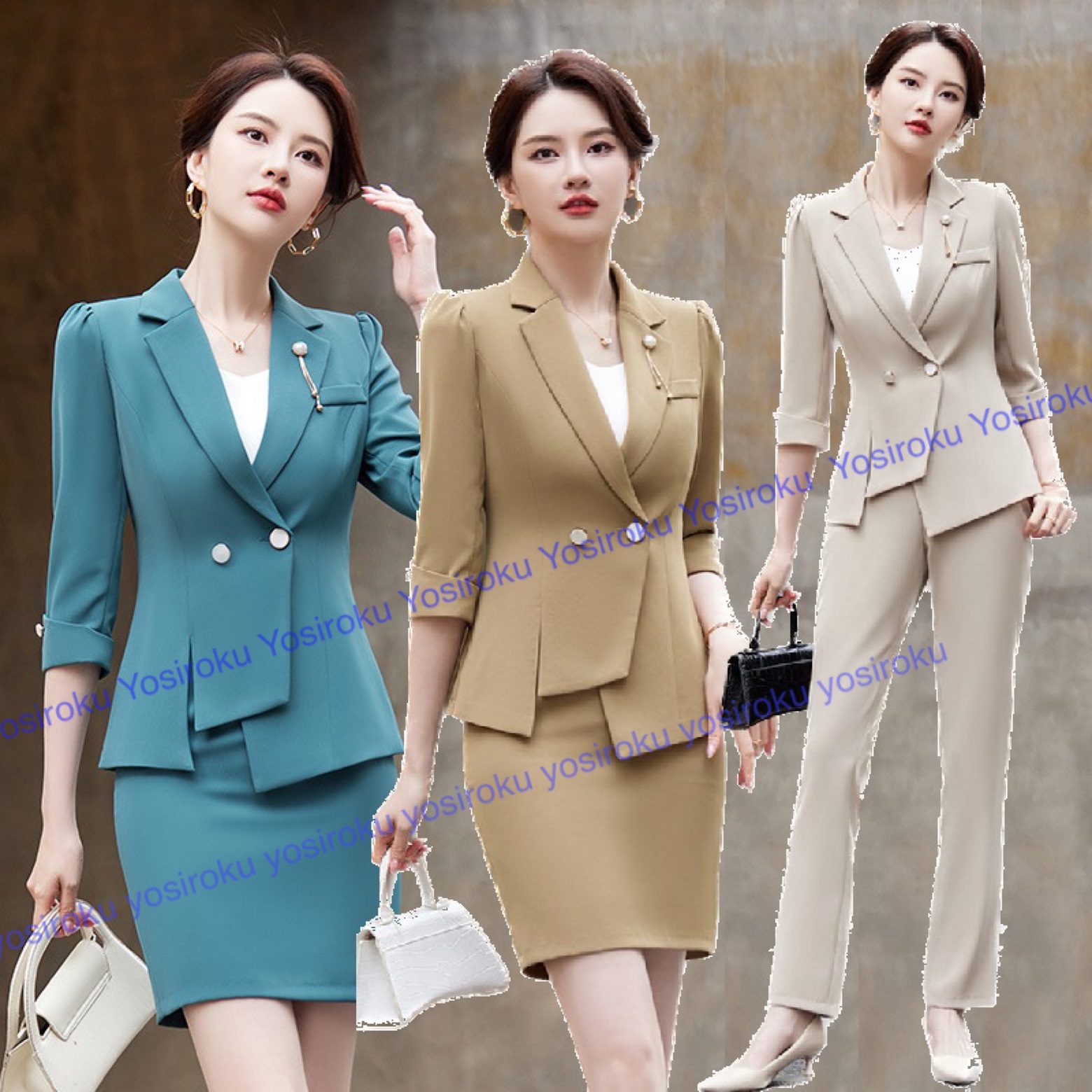 全3色★S～5L★しっかり素材感 OL 通勤 オフィス パーティー 出かけ 高級感 ビジネススーツセット 嘉六国際 株式会社 問屋・仕入れ・卸・卸売の専門【仕入れならNETSEA】