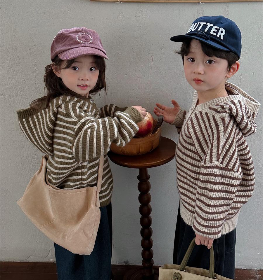 ins秋冬人気 韓国風子供服 キッズ 服 長袖 トップス ニットカーディガン セーター 男女兼用 2色 個人事業主 莓みるく 問屋・仕入れ・卸 ...