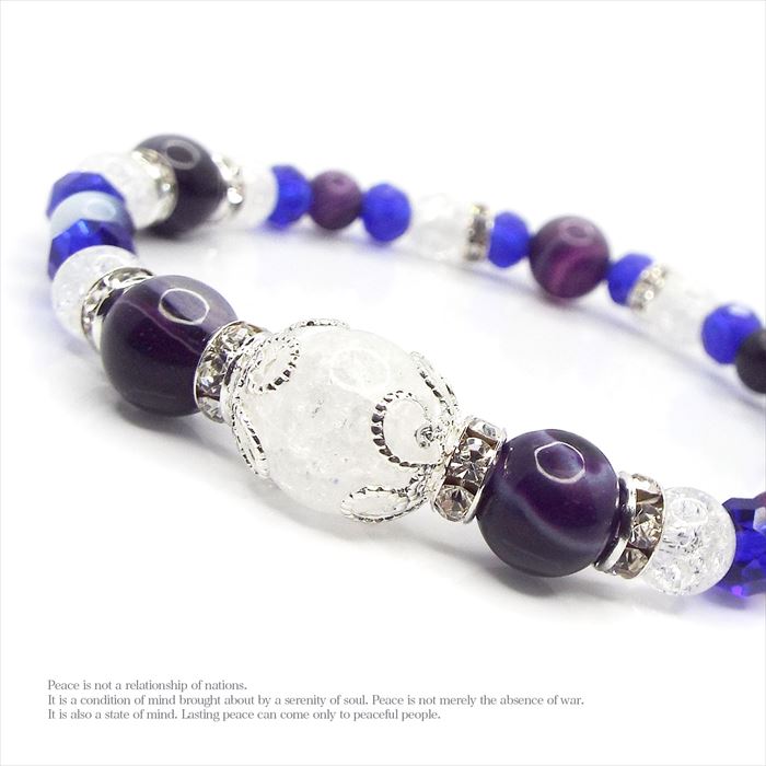 天然石 クラック水晶 バンデットアゲート 紫藍縞瑪瑙 ブレスレット 《SION 天然石 パワーストーン》 株式会社 SION | 卸売・ 問屋・仕入れの専門サイト【NETSEA】