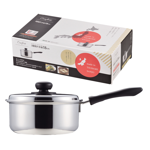 コンフォール 3層鋼片手鍋18cm 丸元商事 株式会社 問屋・仕入れ・卸・卸売の専門【仕入れならNETSEA】