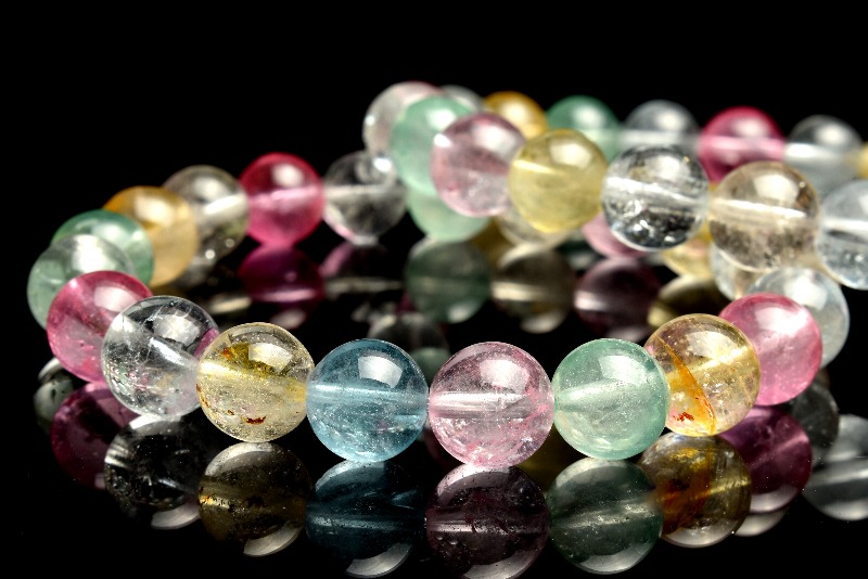 高発色 MIXトパーズ 9.5mm ブレスレット 1個売り _BG4349-95 株式会社 SEKIKON 問屋・仕入れ・卸・卸売の専門【仕入れならNETSEA】