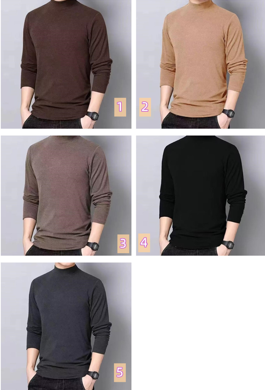 2022秋冬新作 メンズ 男 カジュアル 長袖 ハイネック 無地 トップス Tシャツ インナー M-5XL 朝商事 合同会社 問屋・仕入れ・卸・卸売の専門【仕入れならNETSEA】