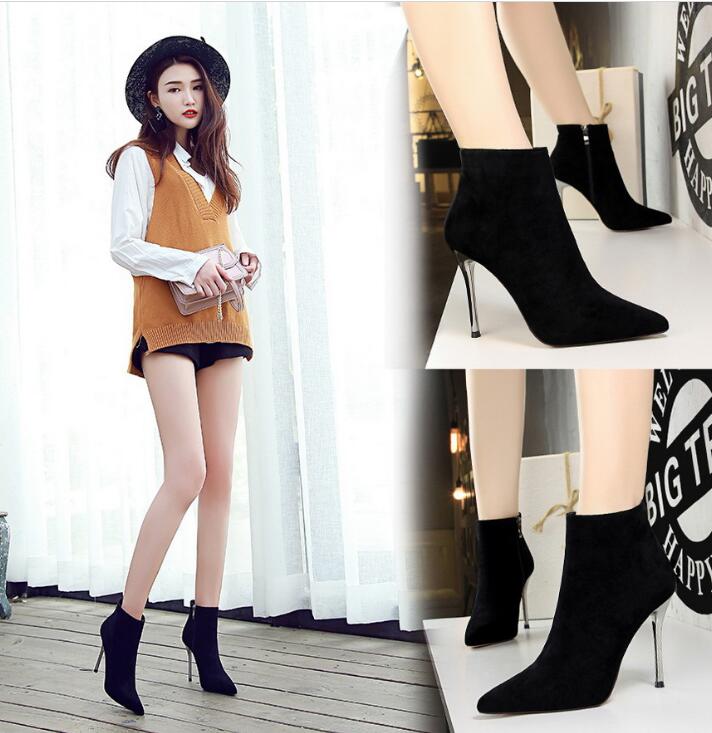 美脚 通勤 OL オフィス 仕事 面接 2019年秋冬新作ブーツ ショートブーツ ハイヒール セクシー CONFOR 問屋・仕入れ・卸・卸売の専門【仕入れならNETSEA】