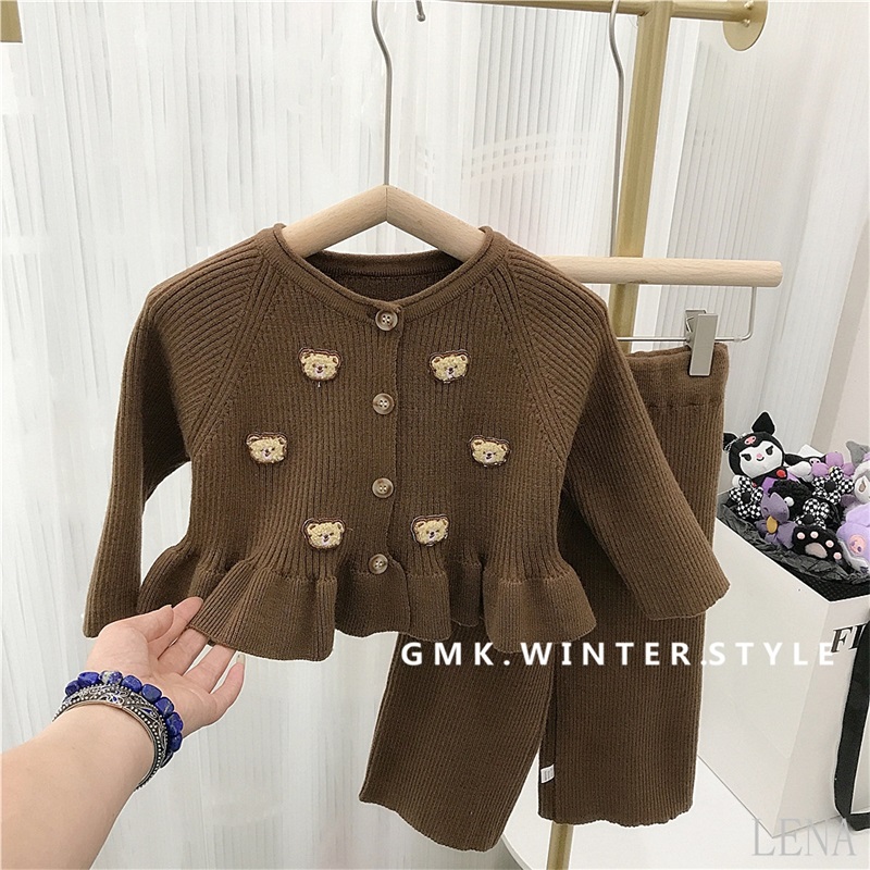 2023秋冬新作 ins 韓国風子供服 キッズ服 ニット カーディガン + ズボン 2点セット 90-130cm LENA 問屋・仕入れ・卸・卸売の専門【仕入れならNETSEA】