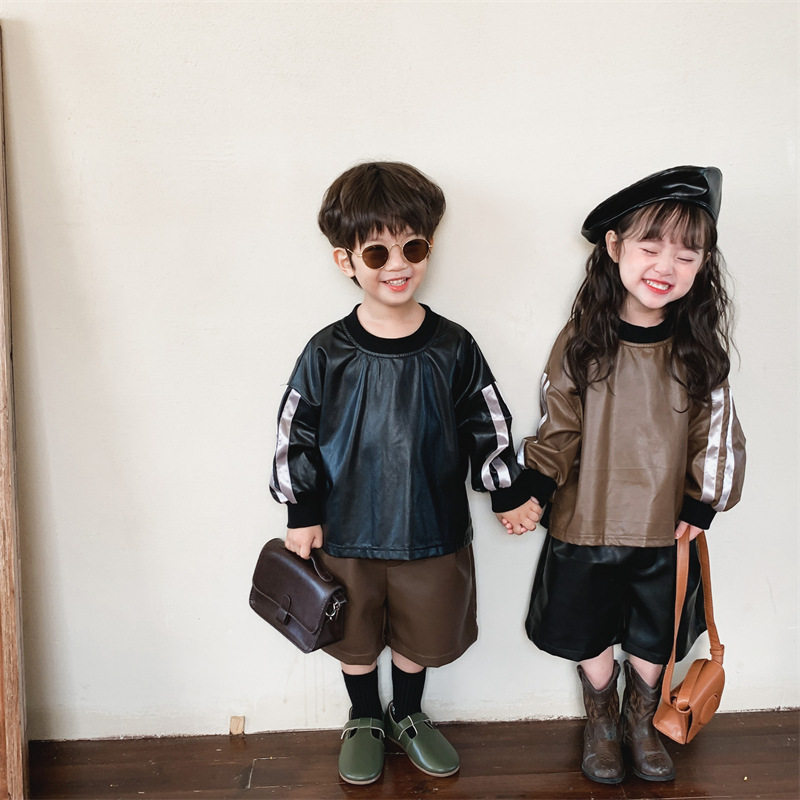 2023年春秋新作★子供服★男女兼用 PU 長袖 トップス シャツ★80cm-130cm Lateru_Baby 問屋・仕入れ・卸・卸売の専門【仕入れならNETSEA】