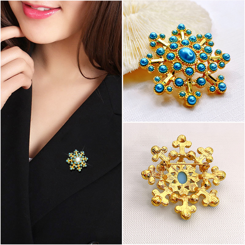 スノーフレークパールブローチハイエンドニューコサージュハイエンドアロイブローチジュエリー 金矢 問屋・仕入れ・卸・卸売の専門【仕入れならNETSEA】