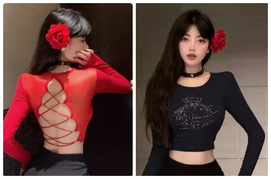 レディース トップス シャツ 細身 スリム 長袖 セクシー ショート丈 合同会社 Jams 問屋・仕入れ・卸・卸売の専門【仕入れならNETSEA】