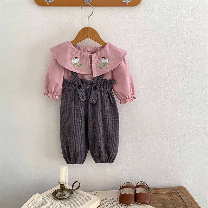 ins 秋新作 ベビー服 女の子 サロペット ワッフル ズボン カジュアル ボトムス オーバーオール ONE MORE 問屋・仕入れ・卸・卸売の専門【仕入れならNETSEA】