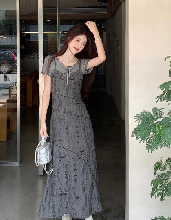 2024春夏新作 女 レディース 袖なし 吊りスカート ロング ワンピース 台型スカート セット | 卸売・ 問屋・仕入れの専門サイト【NETSEA】