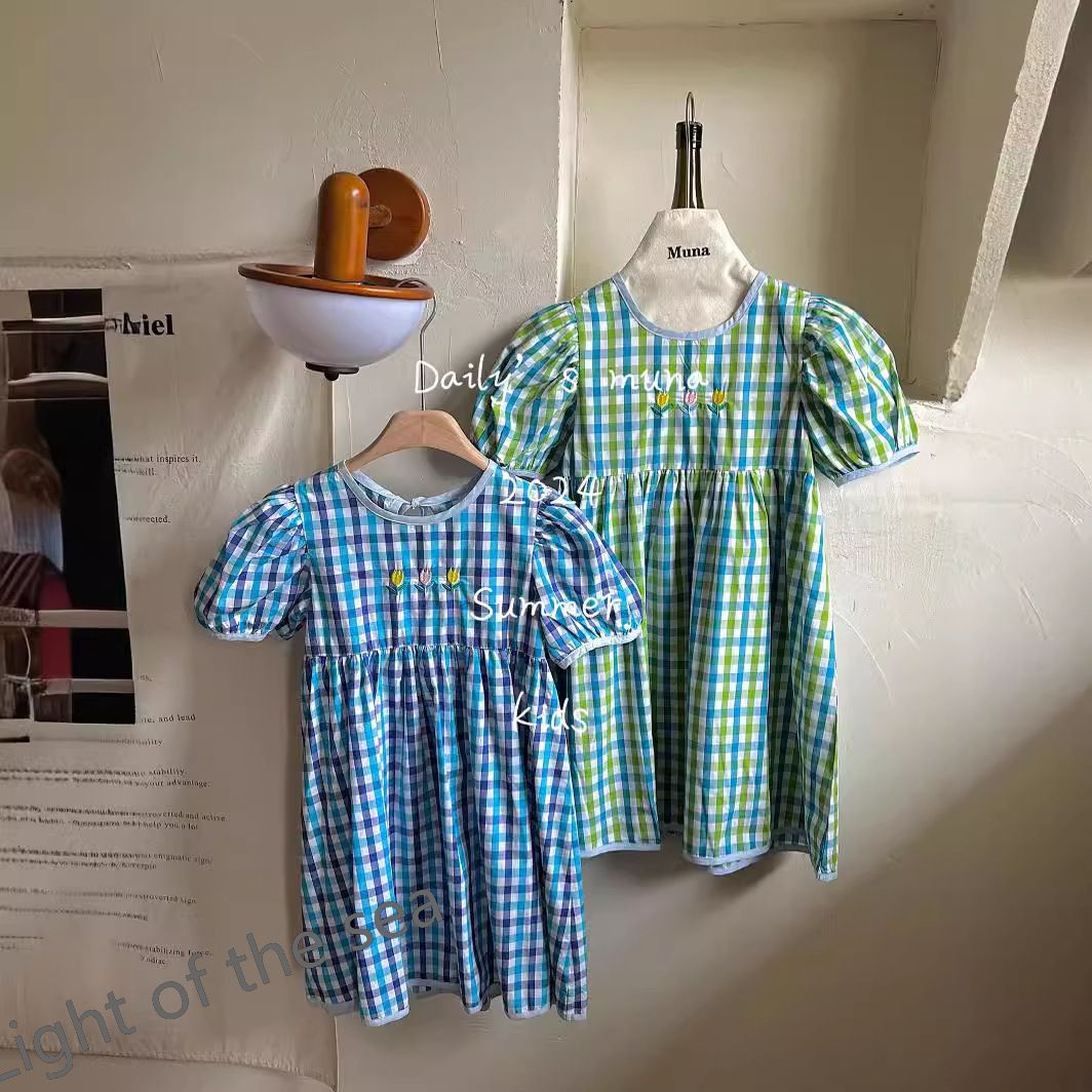 2024夏新作 ベビー服 韓国風子供服 女の子半袖 ワンピース 2色 110cm--150cm 個人事業主 Light of the sea 問屋・仕入れ・卸・卸売の専門【仕入れならNETSEA】