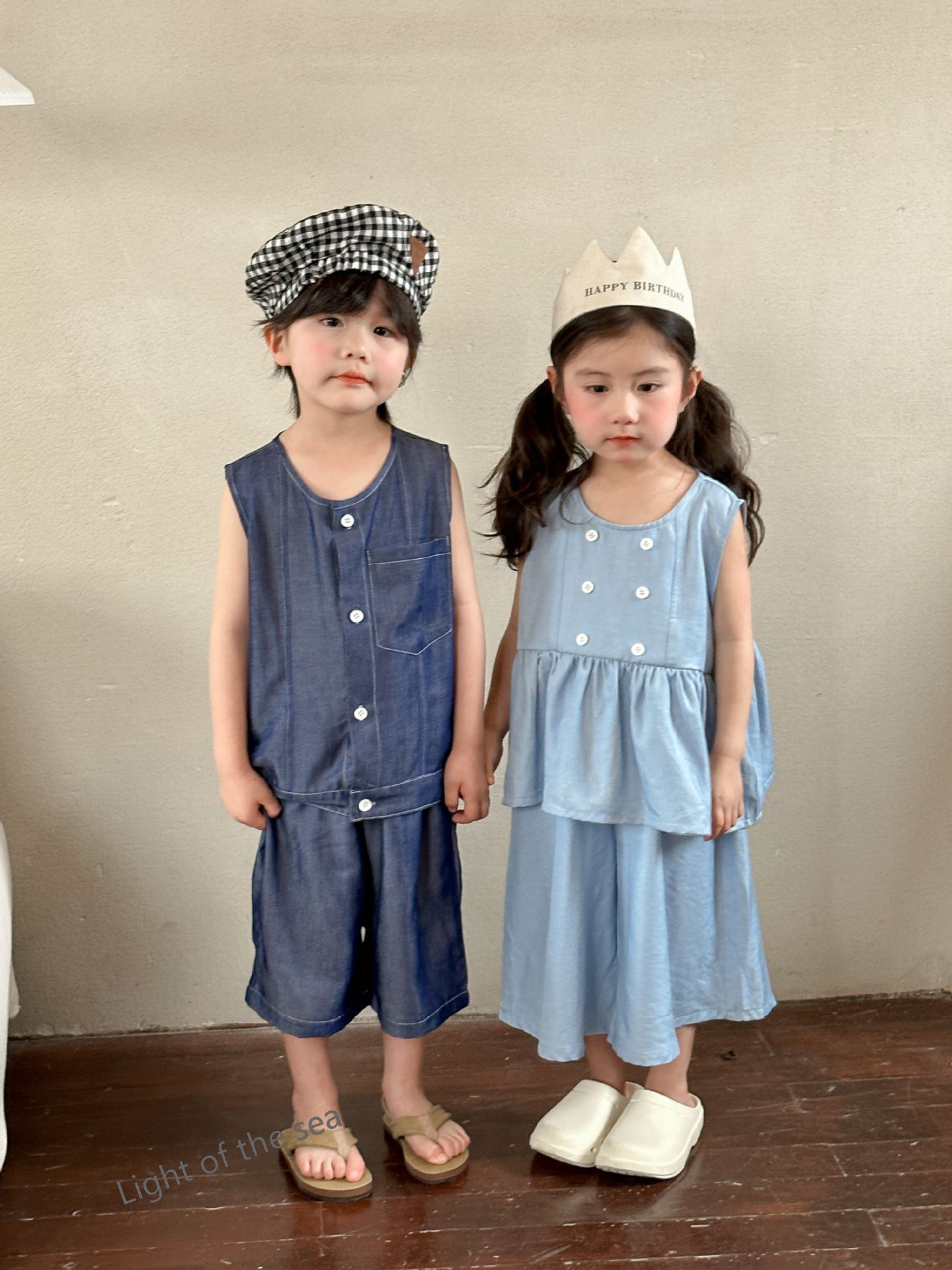 2024新作 韓国子供服 親子服 男女兼用 袖なしトップス+ショートズボン 2点セット 80-150cm 個人事業主 Light of the sea 問屋・仕入れ・卸・卸売の専門【仕入れなら ...