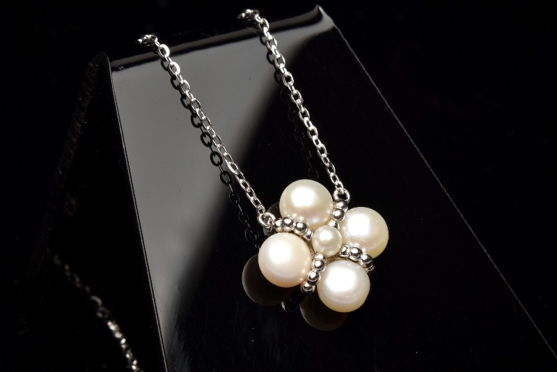 Silver925 淡水パール 真珠 5mm クローバー ペンダントネックレス 1個売り _PRG1992 | 卸売・ 問屋・仕入れの専門サイト【NETSEA】