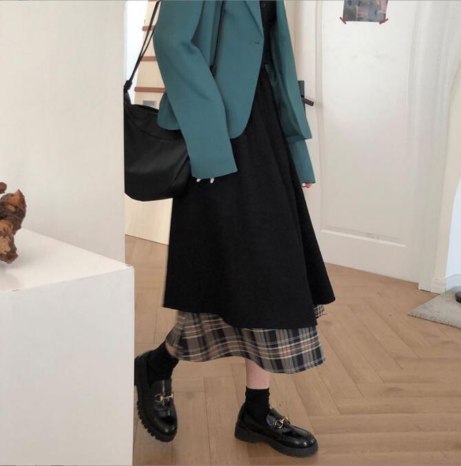 2021年秋冬新作コーデュロイスカートチェック柄ステッチミドル丈ストレートスカート | 卸売・ 問屋・仕入れの専門サイト【NETSEA】
