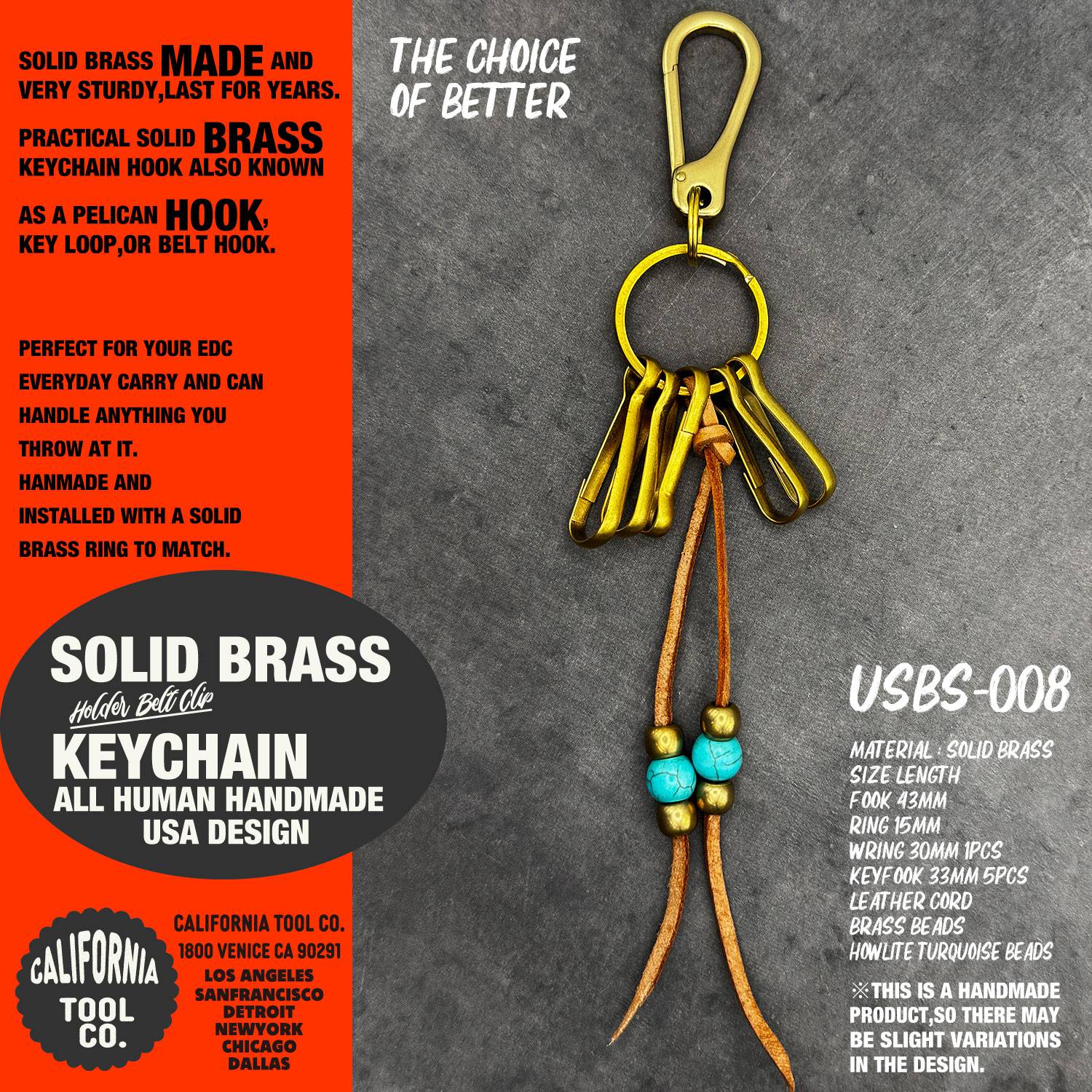 SOLID BRASS KEY CHAIN 真鍮 ブラス キーホルダー アメリカン アメカジ バイカー 株式会社 Haward Rock ...