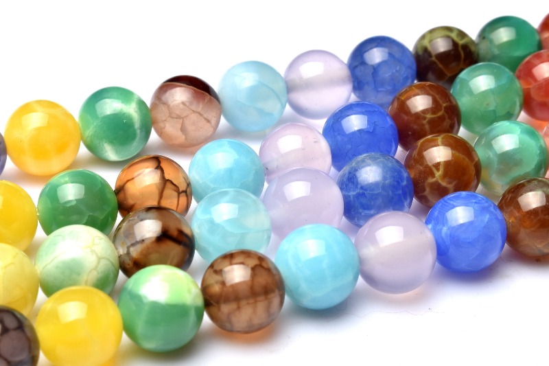 マルチカラー MIX龍紋瑪瑙 8mm 1連（約38cm） _RG690-8 | 卸売・ 問屋・仕入れの専門サイト【NETSEA】