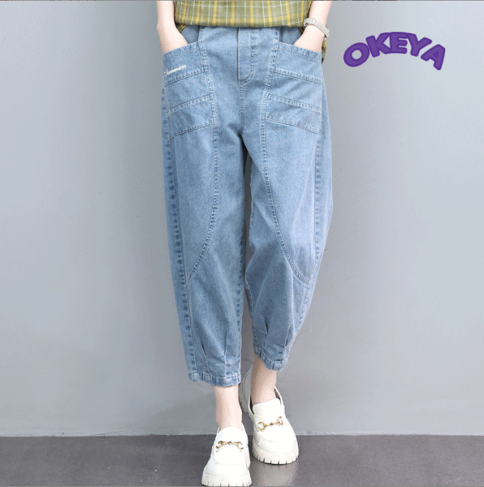 2025年春新作 レディース ジーンズ テーパードパンツ ゆったり ロングパンツ 七分丈 S#-XXL# | 卸売・ 問屋・仕入れの専門サイト【NETSEA】