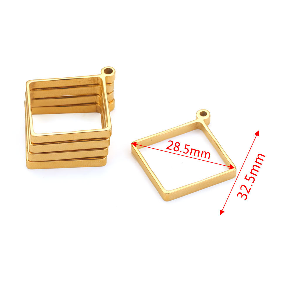 ステンレス幾何模様透かしペンダント枠 金-正方形 約1.8g | 卸売・ 問屋・仕入れの専門サイト【NETSEA】