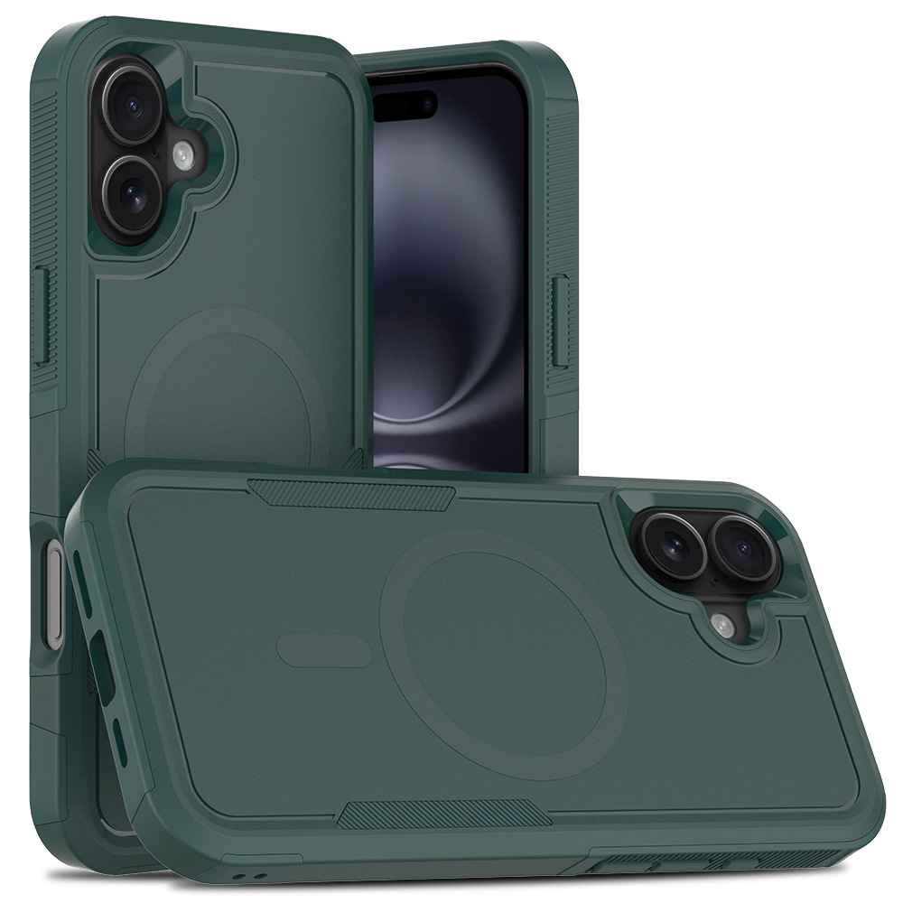 iPhone 16用 墨緑 二重構造 磁石付き 耐衝撃 PCケース | 卸売・ 問屋・仕入れの専門サイト【NETSEA】