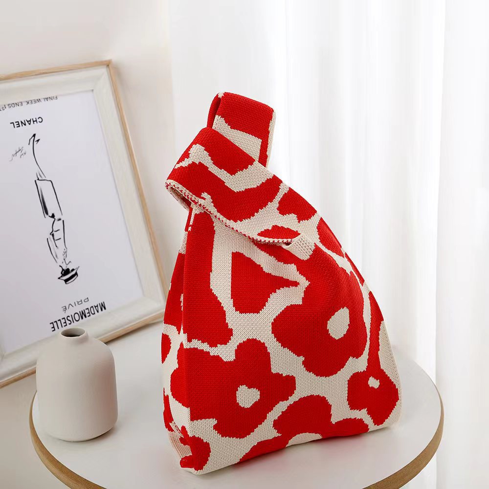 質感ハンドバッグ 夏新作 少女ハート柄 ニット 斜めがけ 赤 70g | 卸売・ 問屋・仕入れの専門サイト【NETSEA】